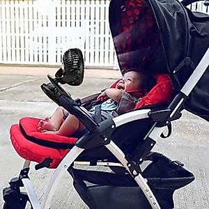 SkyGenius Battery Operated Clip on Mini Desk Fan, Black