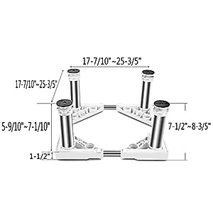 Refrigerator Base Moisture Proof Dishwasher holder stand with Adjustable 4 legs Height 5.9" Air Conditioner Base ice maker High Rack furniture Stainless Steel Base(legs height: 5 ³³/₆₄ inches)