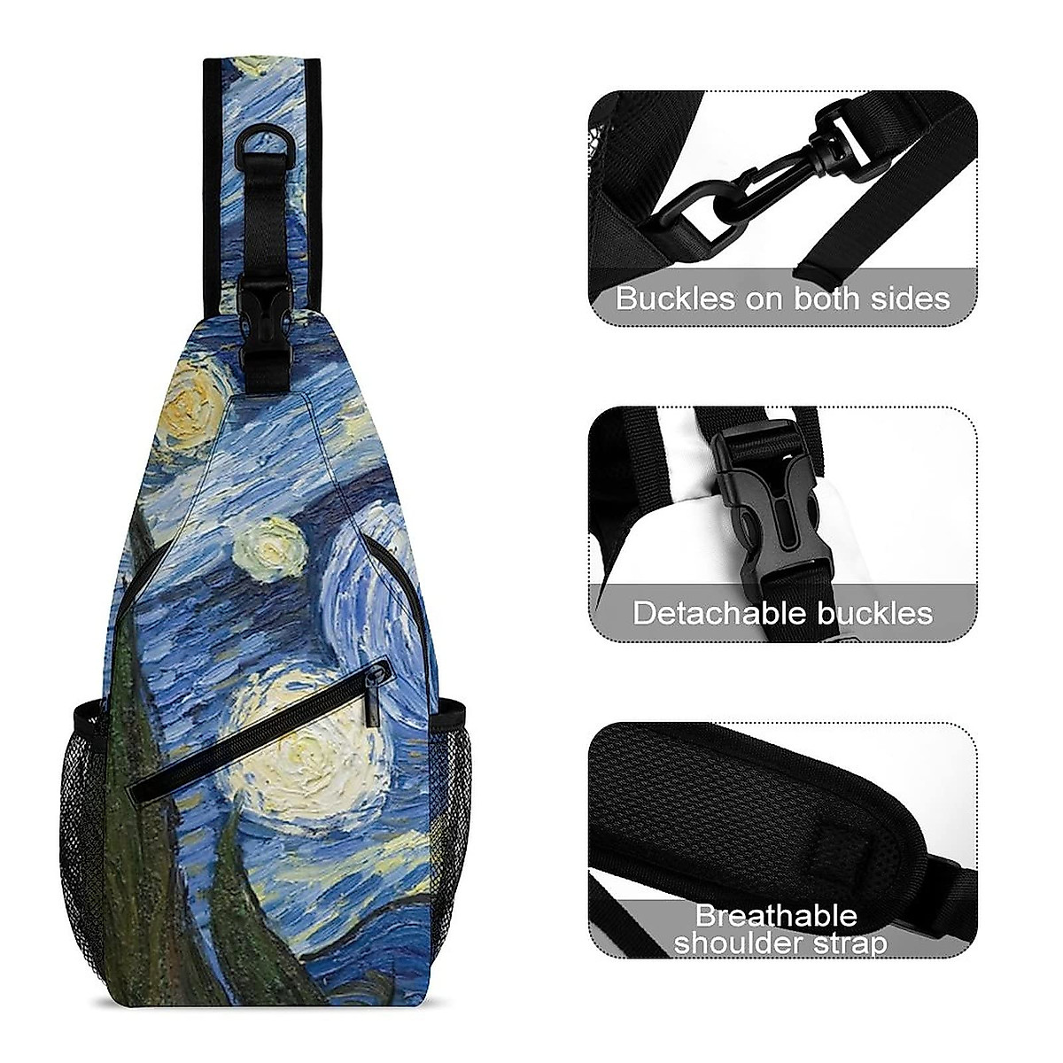 IMPCOKRU Sling Bag for Men Women Crossbody Backpack 23,Lightweight Shoulder Backpack for Causal Sport Travel Hiking.