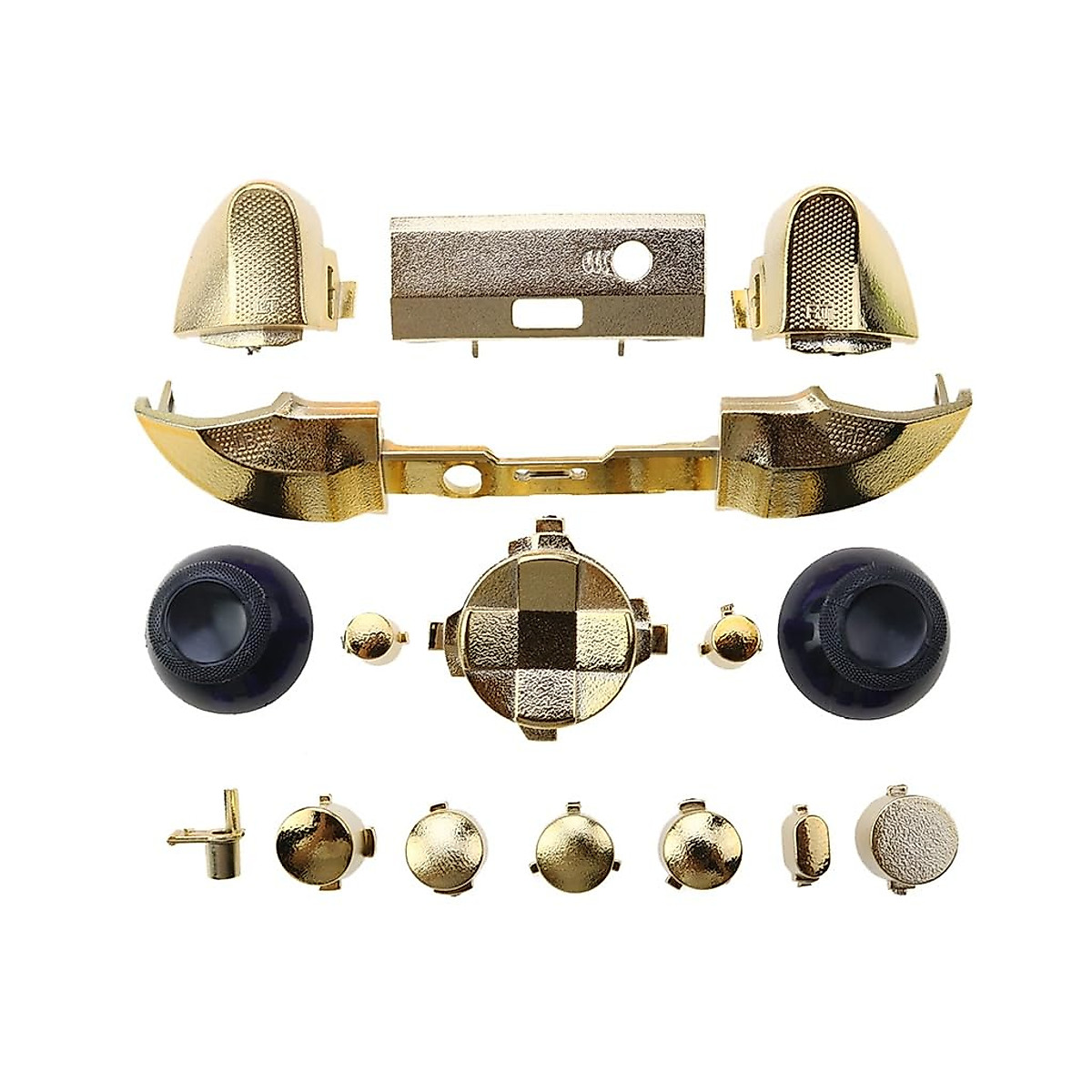 Chrome Plating Buttons Replacement for Xbox Series S Xbox Series X Controller LB RB LT RT Bumpers Triggers D-pad ABXY Start Back Keys (Chrome Gold)
