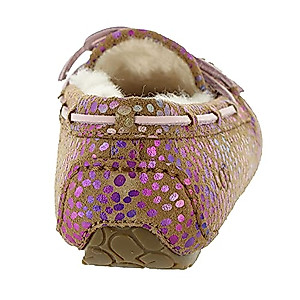 UGG Girls K Dakota Spots Slipper, Chestnut Sparkle Suede, 6 Big Kid