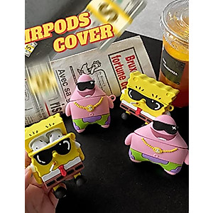 Cute Case Compatible for Apple AirPods 2/1 AirPods Case Cover 3D Slim Shockproof Silicone Shell Anti-Fall Cover for AirPods Charging Cartoon Case with Carabiner (AirPods 2/1, Cute Cartoon1)