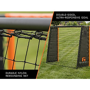 Goalrilla Striker Soccer Rebound Trainer with Double-Sided, Ultra-Responsive Rebounding Net and Goal, Large