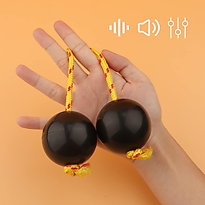 2 Pack Aslatuas Rhythmic Ball, Kashaka Shaker Instrument Classical African Shaker Rattle Hand Percussion for Kids Adults Beginners Parties Musical Classes (Black)