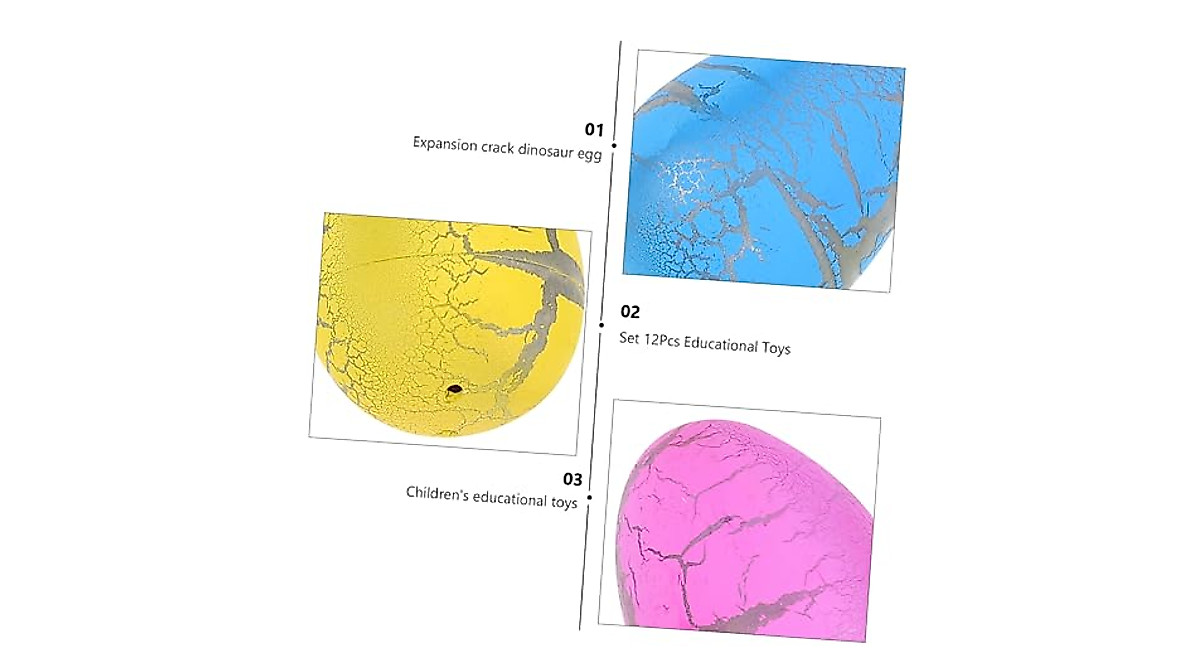 EXQUIMEUBLE 12pcs Water Hatching Dinosaur Eggs Mini Toy Kids ...
