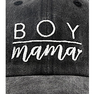 Waldeal Women's Embroidered Baseball Cap Boy Mama Mom Gift Vintage Distressed Dad Hat - Black