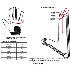 HEAD Airflow Tour Racquetball Glove, Right Hand, Large