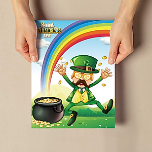GloDreAm 24PCS St. Patrick’s Day DIY Stickers for Kids - Shamrock Lucky Irish Leprechaun Party Games Favors Supplies - School Class Activity Crafts