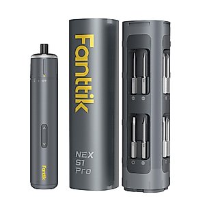 Fanttik S1 Pro 3.7V Electric Screwdriver, Power Screwdriver, 14 S2 Steel Bits, 3 Torque Settings, Max 6 N.m, 2000mAh Battery, LED Light, 1/4''Hex, Cordless Screwdriver for Furniture/Desktop Computer