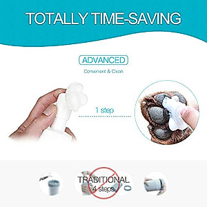 PUPMATE Paw Cleaner, No-Rinse Waterless Shampoo Dogs Cats Feet Cleaning Silicone Pet Grooming Brush, Rose Scent, 6.8 oz, Unique Design Pet Shampoo