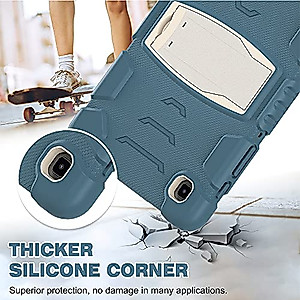 Litchi Samsung Galaxy Tab A7 Lite Case 2021, Galaxy Tab A7 Lite 8.7 Inch Case with Kickstand, Protective Rugged Case for SM-T220/T225-Cornflower Blue