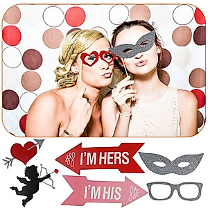 Valentine's Day Photo Booth Props Mustache on Stick Heart Angel with Sticks for Valentine's Day Wedding Bridal Party Supplies