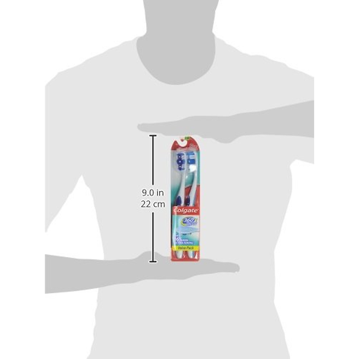 Colgate 360° Toothbrush with Tongue and Cheek Cleaner, Medium - 2 Count