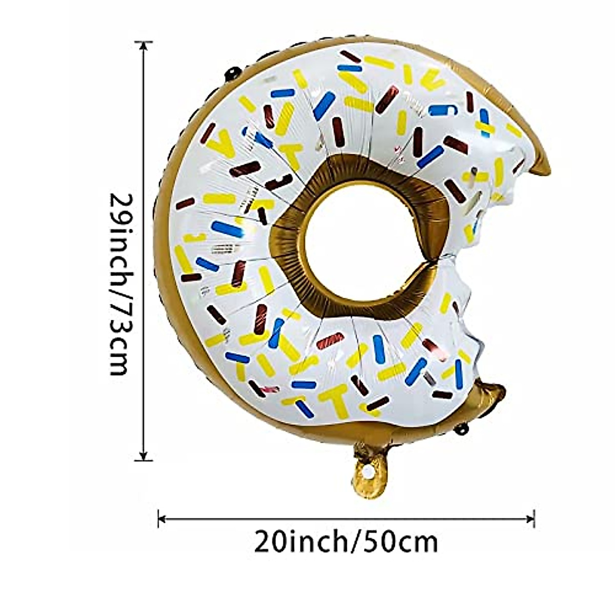 Donut Foil Balloon Doughnut Mylar Balloons Sweet Candy Balloon for Baby Shower Party Decoration White 6pcs