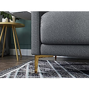 Meeyar Comfortable 3 Seater Sofa Couch, Modern Grey Upholstered Fabric Sofa for Living Room, Comfy Sofas Couches for Office Bedroom Apartment, Metal Sofa Legs, Foldable Tray Arm, 79 Inches