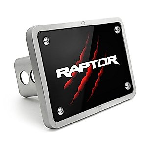 iPick Image Made for Ford F-150 Raptor Claw Marks UV Graphic Black Plate Billet Aluminum 2 inch Tow Hitch Cover