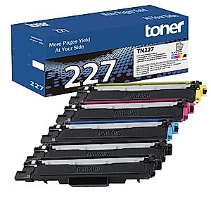 TN-227BK TN227C TN227M TN227Y Toner Cartridge Set - ONWARD 5Pack TN227(2Black 1Cyan 1Magenta 1Yellow) Compatible TN227 Toner Replacement for Brother HL-3140CW HL-3150CDN MFC-9130CW MFC-9140CDN Printer