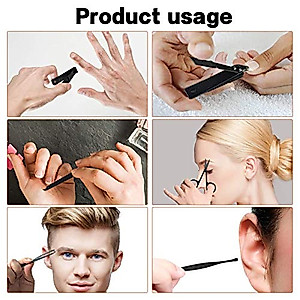 Manicure Kit Nail Clippers Set Stainless Steel Professional Pedicure Black 8 in 1 Grooming Nail Scissors Cutter Ear Pick Tweezers Scissors Eyebrow Nail file for Man&Women gift (black/red_8in1)