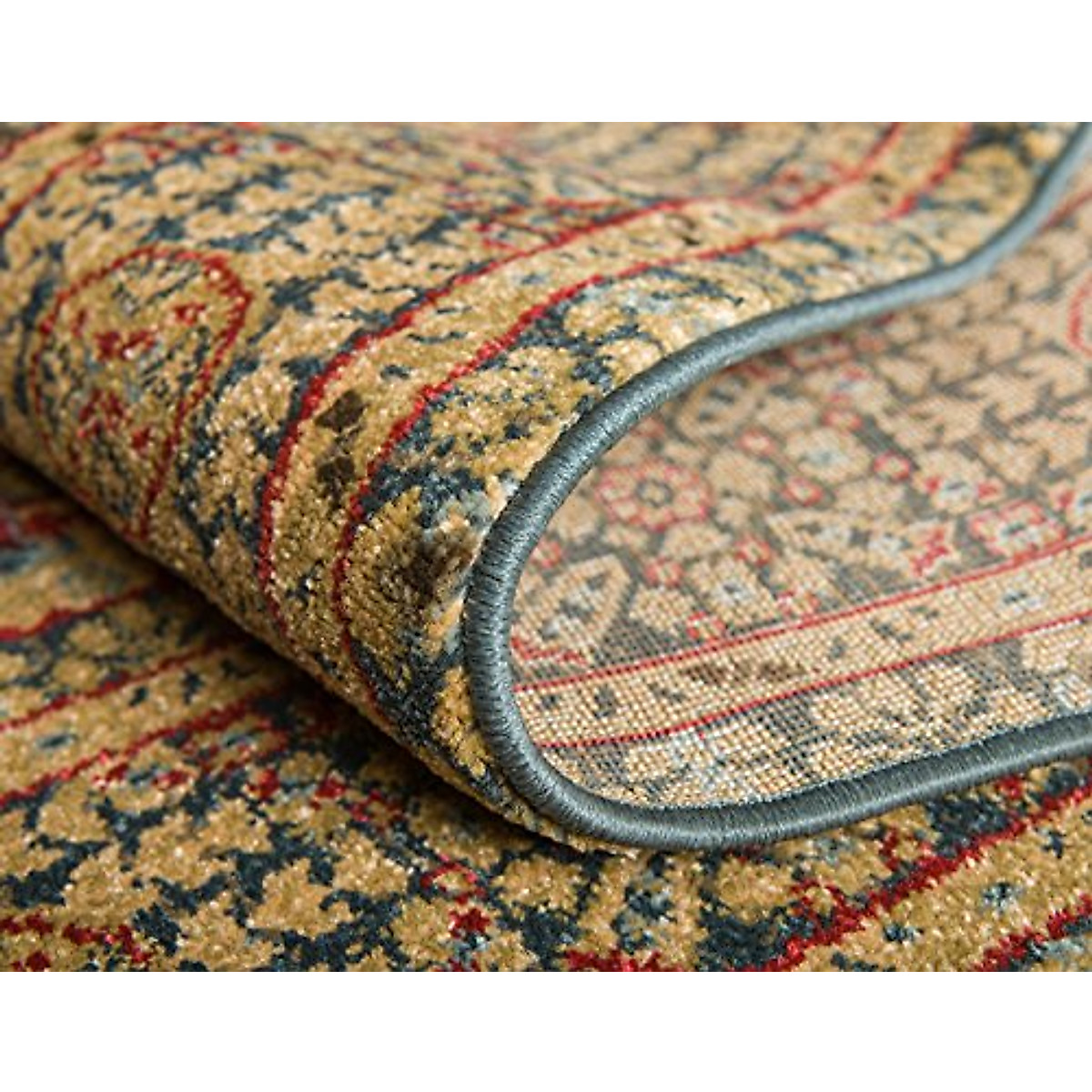 Unique Loom Palace Collection Traditional, Southwestern, Medallion, Geometric Area Rug, 9' 0" x 12' 0", Navy Blue/Tan