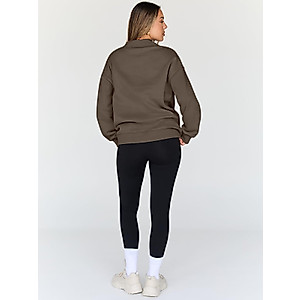 Trendy Queen Womens Oversized Sweatshirts Turtleneck Pullover Long Sleeve Hoodies Tops Fall Fashion Outfits 2025 Clothes Coffee XL