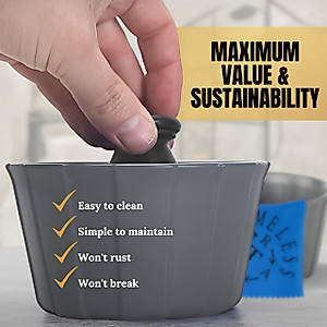 TIMELESS RAZOR Gray Shaving Bowl w/Ridges - Mixes Mens Shaving Cream & Shaving Soap - Durable & Holds Heat Longer - Whip a Quick, Rich & Thick Lather - USA Made