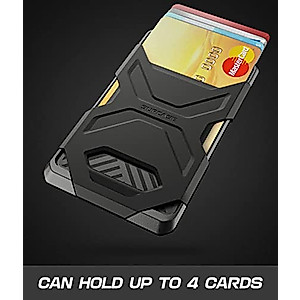 SUPCASE Adhesive Slim Wallet,(2-Pack) Ultra Thin Stick-On Silicone Credit Card Holder Sticker Adhesive Cell Phone Wallet Compatible for Most Smartphones（not fit Mobile Phones with Curved Back）(Black)