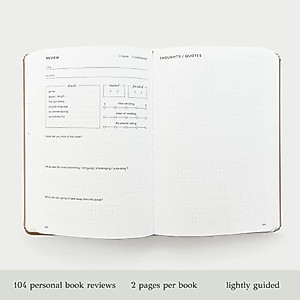 Kunitsa Co. Reading Journal. Book Journal for Book Lovers & Readers. Review and Track Your Reading (Blush, Avid Reader Edition) - 104 Book Reviews