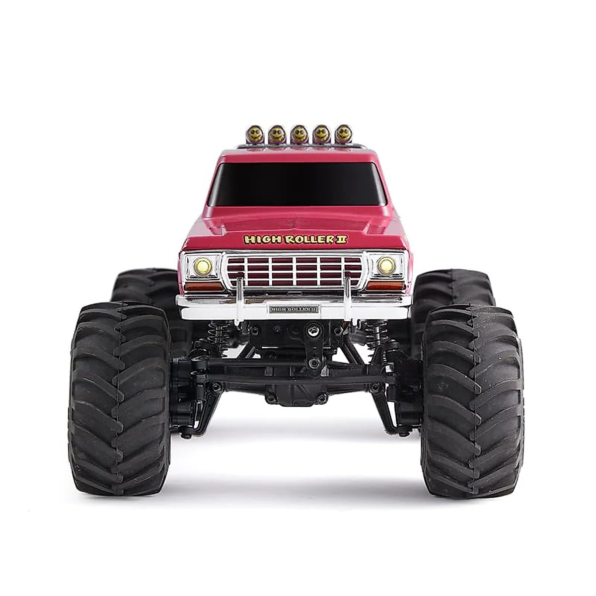 Helidirect FMS 1:24 FCX24 Max Smasher V2 Monster Truck RTR 4WD with G3 RC Transmitter and R3A Receiver - Remote Control Toy, RC Cars, RC Crawler, RC Monster Truck 1/24 (RED)