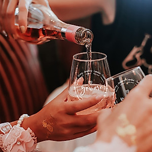 DAZLUTE Christian Gifts for Women, You Are Inspiration Stemless Wine Glass for Bible Verse Pastor Appreciation Baptism, Religious Inspirational Gifts for Women Faith Friends Coworker Birthday, 15Oz