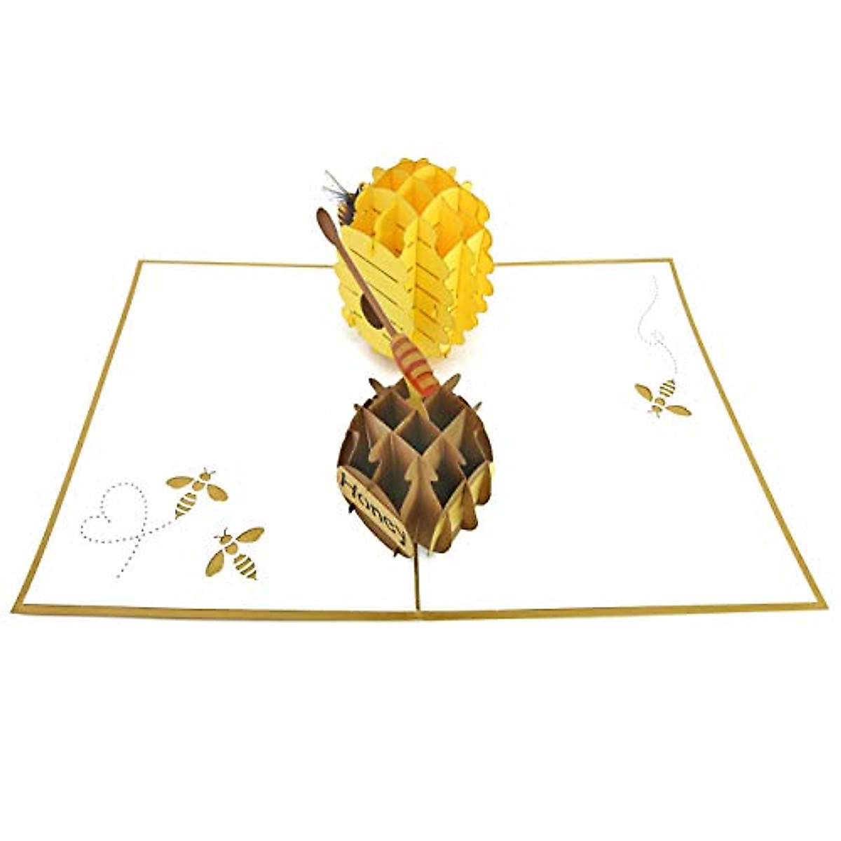 PopLife Beehive and Honeypot Pop Up Card for your HONEY! - Mothers Day Pop Up, Anniversary Card, Happy Birthday, Just Because, Gift for Her - Husband for Wife, for Daughter, for Son, for Grandkids