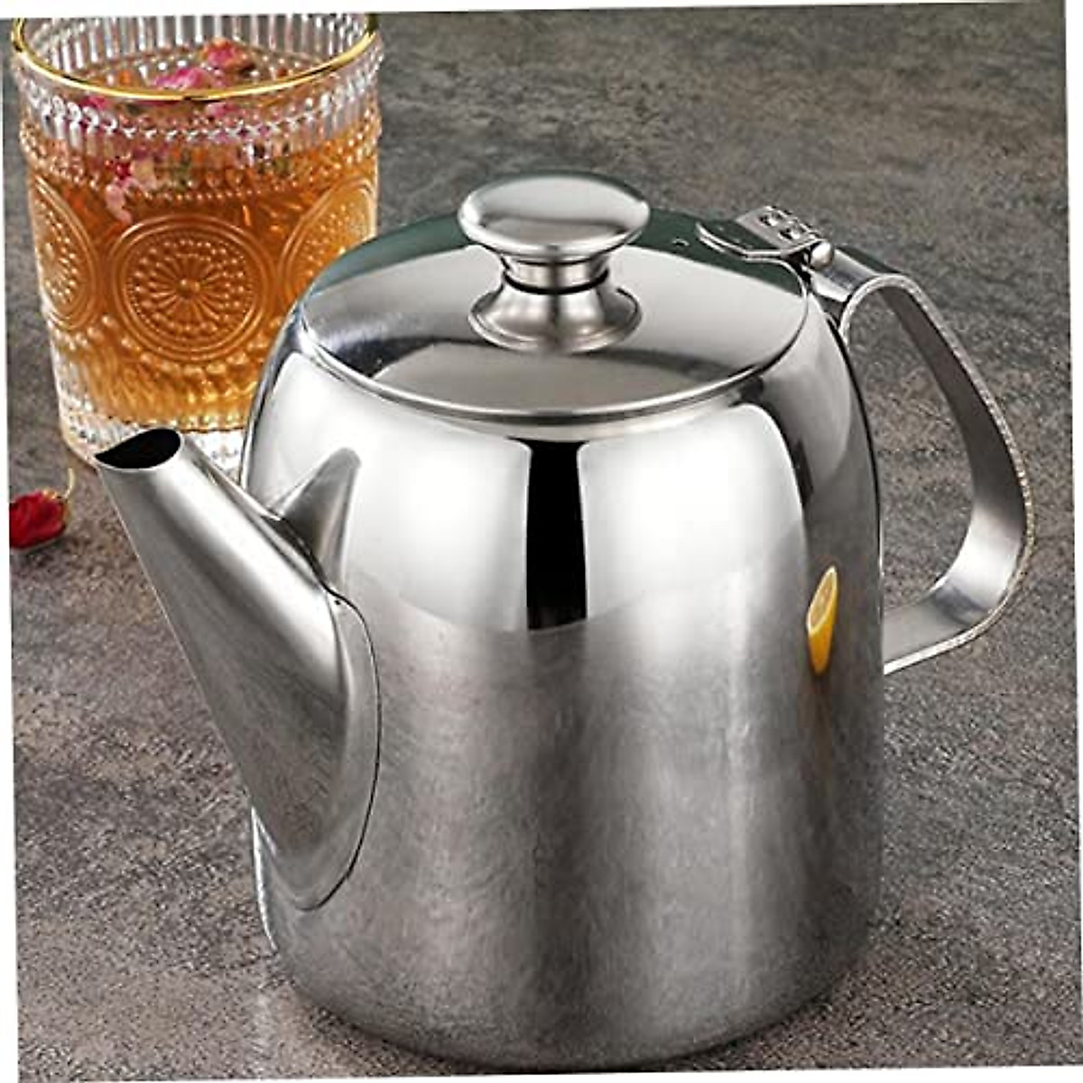 NOLITOY 1pc ounce teapot coffee pot for camping metal stock tank stainless steel water jug vinegar serving bottle bacon grease container stovetop kettles Heating Teakettle Strainer Kettle