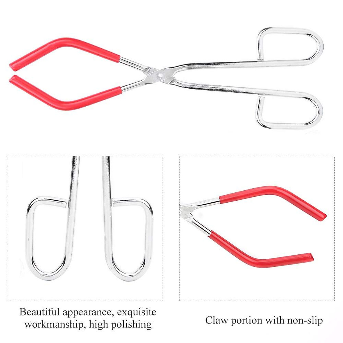 2 PCS Laboratory Cup Beaker Clip Pliers Tool Steel Flask Beaker Clip Chemical Beaker Tongs Teaching Instrument, Chemistry Clamp Accessory for Laboratory High Polished Degree