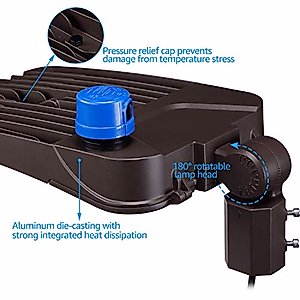 LEONLITE 300W LED Parking Lot Light, Dusk to Dawn Adjustable Shoebox Pole Lights with Photocell, Commercial LED Street Lighting, UL Listed, 1-10V Dimmable, IP65 Waterproof, 5000K Daylight