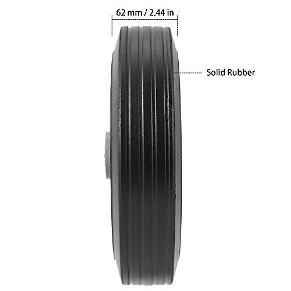HOZEON 2 Pack 10 Inches Solid Rubber Hand Truck Wheel, 5/8 Inch Axle Size, Universal Replacement Tire for Hand Truck, Hand Truck Replacement Wheels for Cart, Hand Truck, Wagons, 330 lb Load Capacity