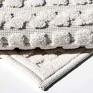 My Texas House Quail Hallow Rug - 1'11" X 7'6" Runner In Natural, High-Low, Geometric Design, Indoor Outdoor Patio And Home Decor