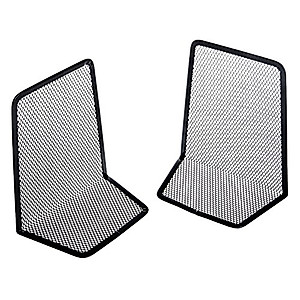 luosh 1 Pair Mesh Bookends Metal Desk Bookends Desk Organizer Desktop Office Home Book Support for Shelves
