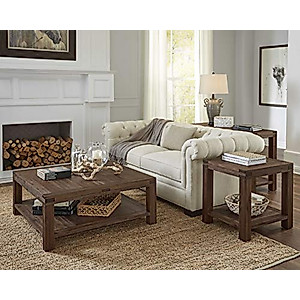 Benzara BM187681 Acacia Wood Coffee Table with Exposed Mortise and Tenon Corner Joints, Brown