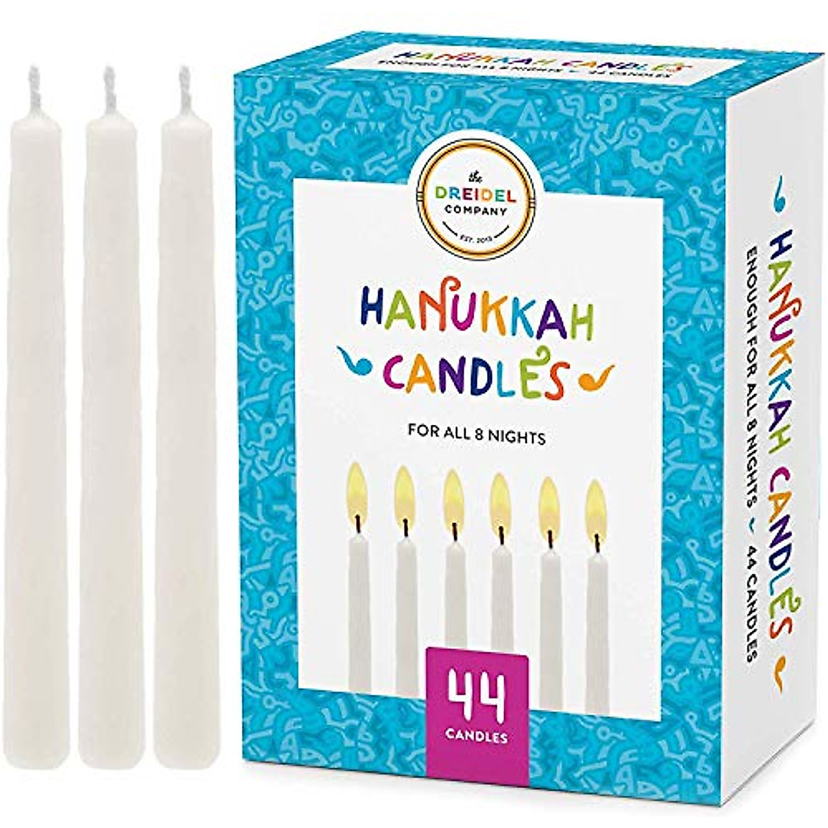 Menorah Candles Chanukah Candles 44 White Hanukkah Candles for All 8 Nights of Chanukah (Single)