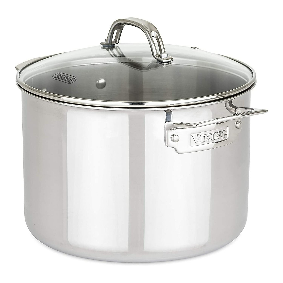 Viking Culinary 3-Ply Stainless Steel Cookware Set, 17 piece, Includes Pots & Pans, Steamer Insert & Glass Lids, Dishwasher, Oven Safe, Works on All Cooktops including Induction