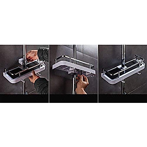 YunNasi Tension Rod Corner Shower Caddy Pole Shower Rack Shower Shelf Baskets for Shampoo Conditioner Soap