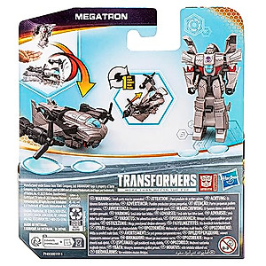 Transformers Toys EarthSpark 1-Step Flip Changer Megatron, 4-Inch Action Figure, Robot Toys for Ages 6 and Up