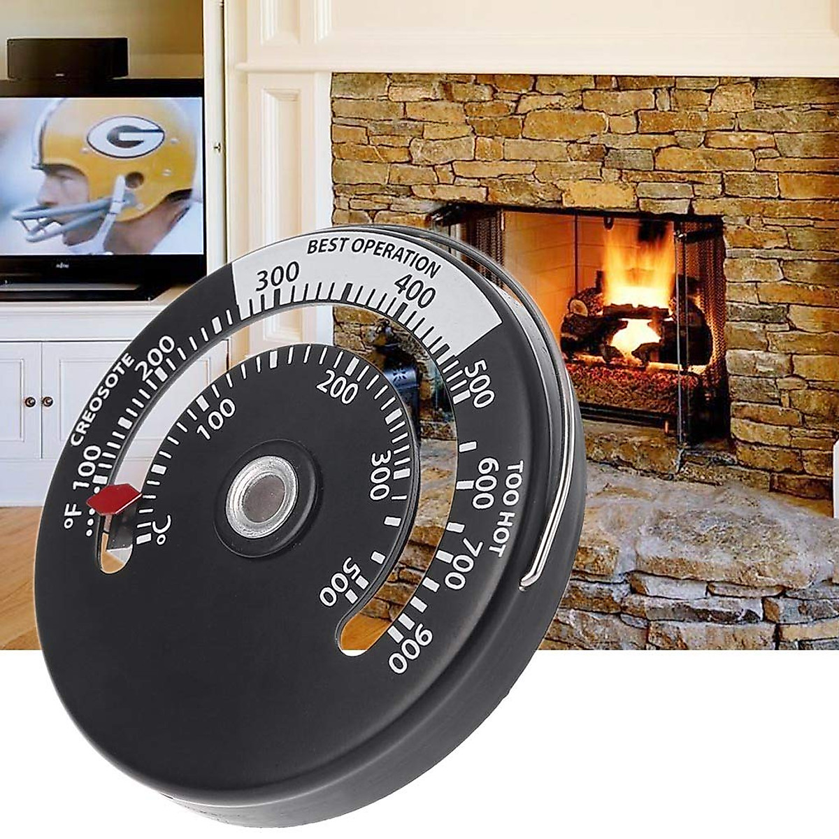 GUSENG Magnetic Stove Flue Pipe Fan Fireplace Thermometer Multi Fuel Efficiently Woodstove Woodburner Stove Pipe