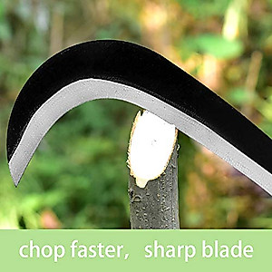 Billhook Sickle Machete Knife Brush Clearing Sickle Machete with Carbon Steel Blade Sickle Knife Billhook Machete Sickle for Grass, Harvest, Weeding Sickle Machete Billhook (2)