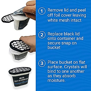 Moisture Absorber Boat Dehumidifier Moisture Absorbers Charcoal Smell Remover to Get Rid of Damp Smell & Humidity | No Refill for Basement, Closet, Home, RV or Boating Unscented Fragrance Free (4 Pack)