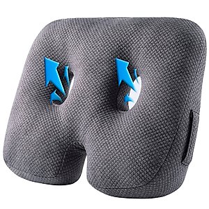 Seat Cushions for Office Chairs, Tailbone Pain Relief Cushion, Ergonomic Orthopedic Chair Seat Cushions Seat Pillow for Office, Home Chair, Car, Wheelchair, Hip, Coccyx, Sciatic (Grey)