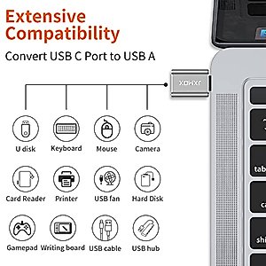 USB C to USB Adapter [2-Pack], Thunderbolt 3 to USB 3.0 OTG Adapter Compatible with MacBook Pro,Chromebook,Pixelbook,Microsoft Surface Go,Samsung Galaxy S8 S9 S10 S20 S21 S22 Ultra Plus,Note 9 10 20