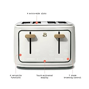 4-Slice Toaster with Touch-Activated Display (White Icing)
