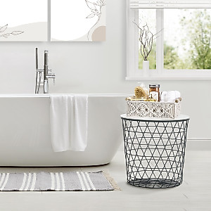 Sorbus Macrame Boho Decor Baskets - 2 Decorative Gift Baskets for Nursery, Baby Room, Toilet Tank Top - Lined Baby Basket Set for Organizing Changing Station, Linens, Clothes, Diapers, Toiletries