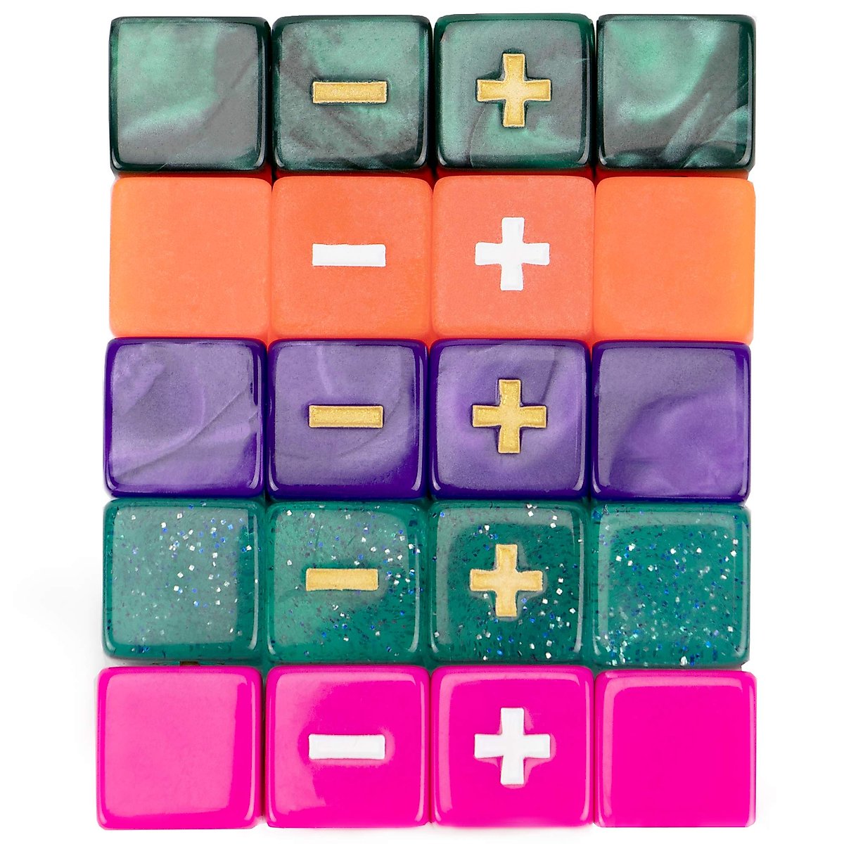 Wiz Dice - Fudge Dice GM Starter Set - Polyhedral Set with Bag for RPG Adventure Games - D6 Dice with Plus, Minus, and Blank Faces - Mystical - 20 ct