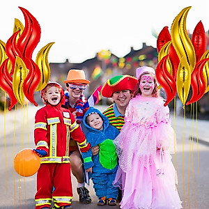 16 Pcs Fire Balloon 24 Inch Firefighter Birthday Party Decorations Fire Truck Birthday Party Supplies Fake Campfire for Hunting Fireman Party Supplies Fire Truck Birthday Party